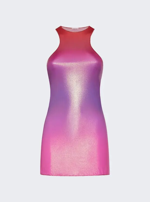 Oseree Glossy Degrade Mini Dress - Purple