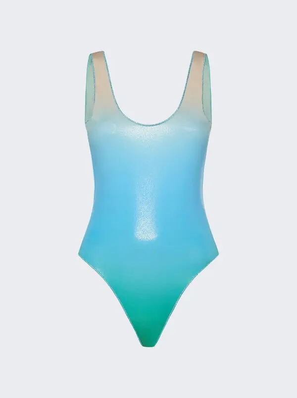OSÃ©REE Glossy Dégradé One-piece Swimsuit - Blue