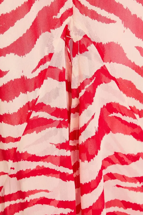 GANNI Ruffled Tiger-print Chiffon Maxi Dress