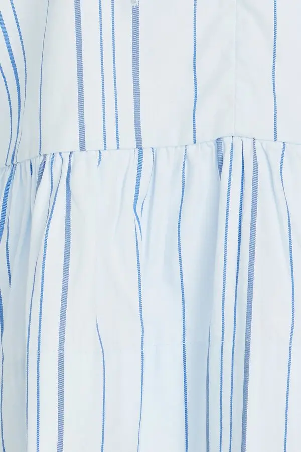 GANNI Striped Cotton-jacquard Top With Tie