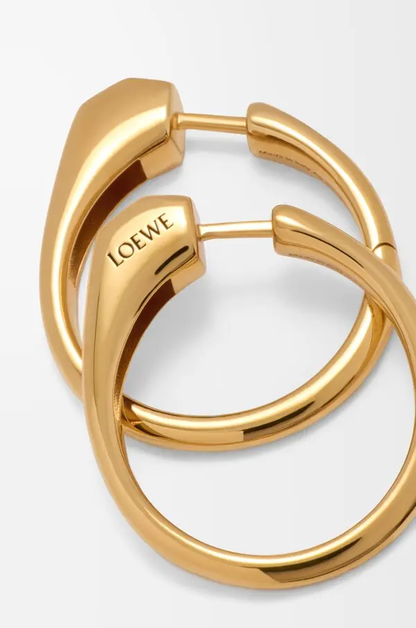 Loewe Sterling Silver Stirrup Hoop Earrings - Gold