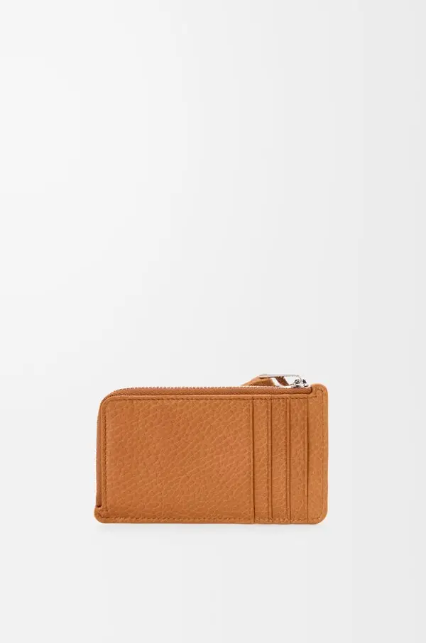 Loewe Puzzle Coin Cardholder In Supple Grained Leather Skin - Light Canyon Brown