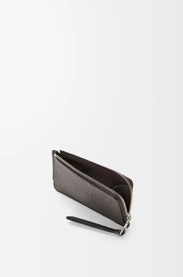 Loewe Puzzle Coin Cardholder In Supple Grained Leather Skin - Dark Grey