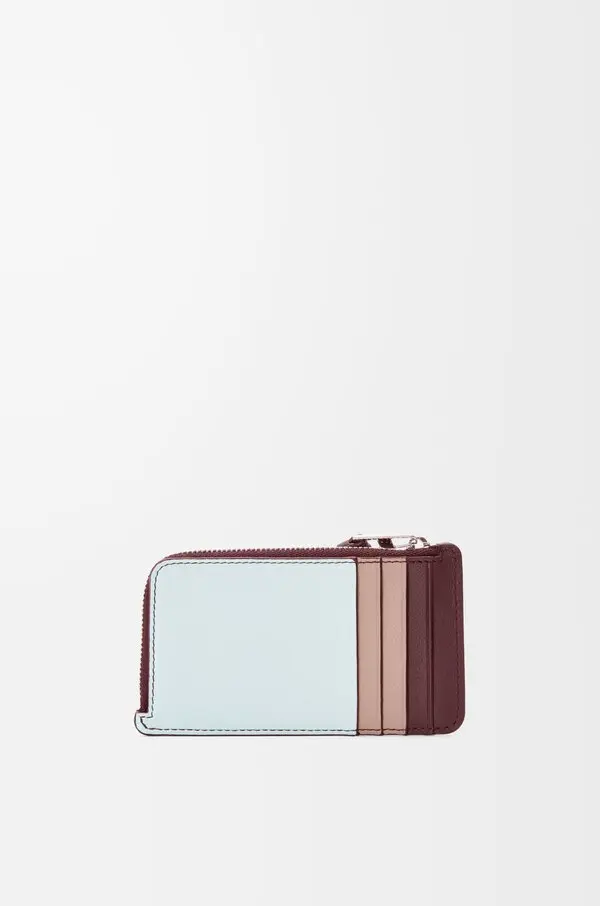 Loewe Puzzle Coin Cardholder In Classic Leather Skin - Frozen/dark Burgundy