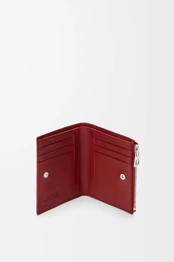 Loewe Slim Compact Wallet In Classic Leather Skin - Burnt Red