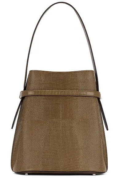 TOTEME Belted Lizard Embossed Bucket Bag