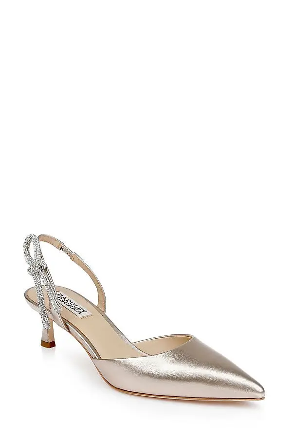Badgley Mischka Gentry Slingback Kitten Heels - Gold