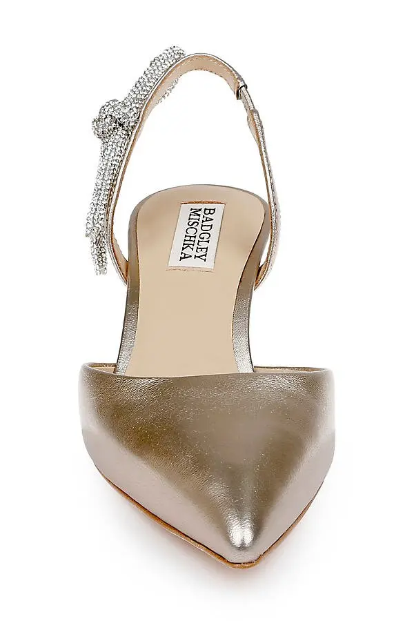 Badgley Mischka Gentry Slingback Kitten Heels - Gold
