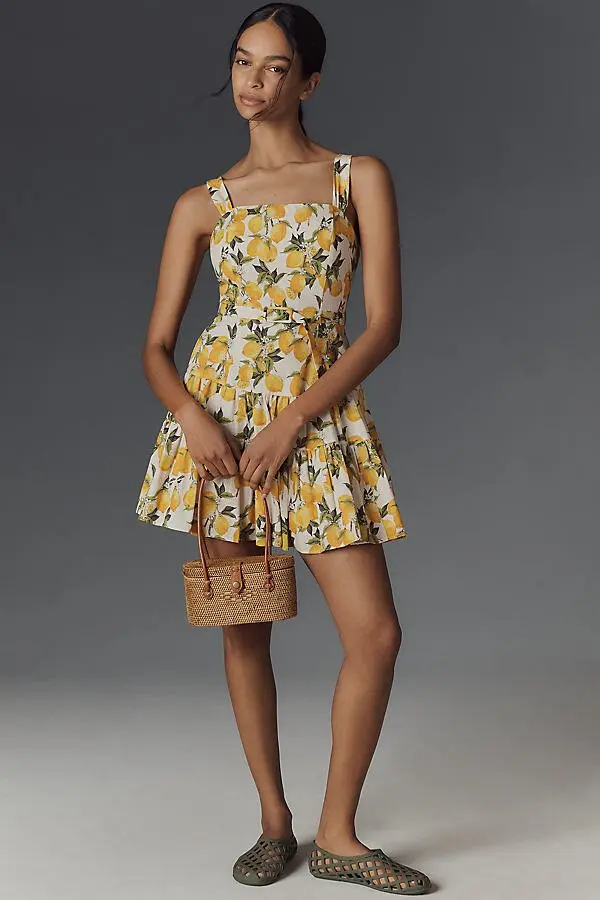 EN SAISON Sleeveless Belted Tiered Mini Dress