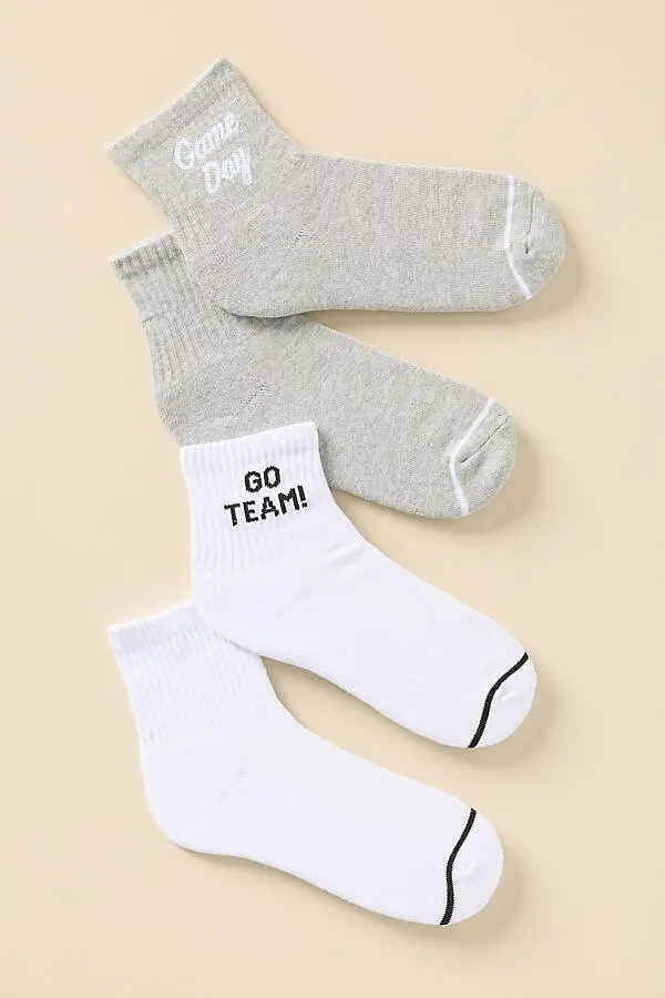 DAILY PRACTICE BY ANTHROPOLOGIE Daily Practice Game Day Socks Set - Heather Grey