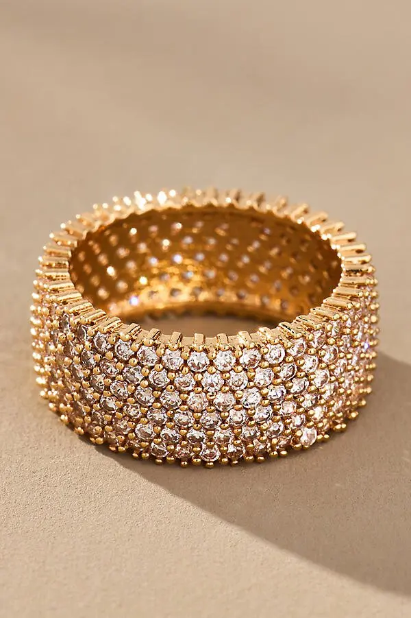 Ettika Crystal Band Ring - Gold