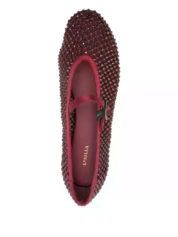 LE SILLA Gilda Crystal-embellished Ballet Flats - Red