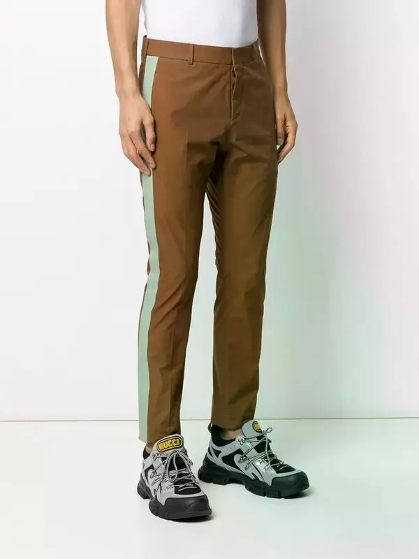 Valentino Garavani Contrast Panel Trousers - Brown