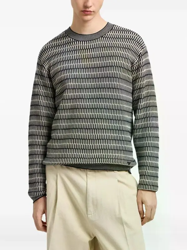 Emporio Armani Geometric-pattern Wool Sweater