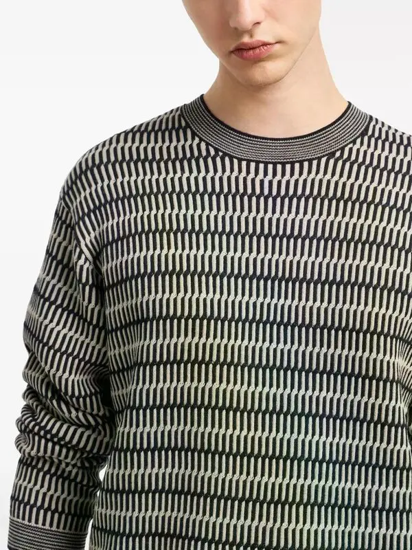 Emporio Armani Geometric-pattern Wool Sweater