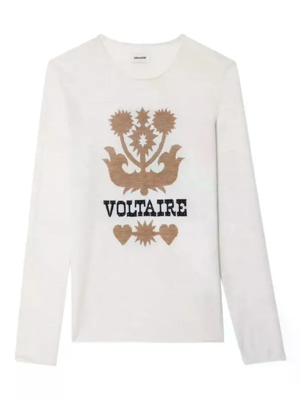 Zadig&Voltaire Teissa Floral-embellished Sweater - Neutrals