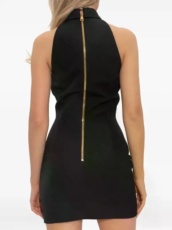 Balmain Halterneck Buttoned Mini Dress
