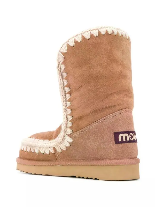 Mou Leather And Wool Slip-on Boots