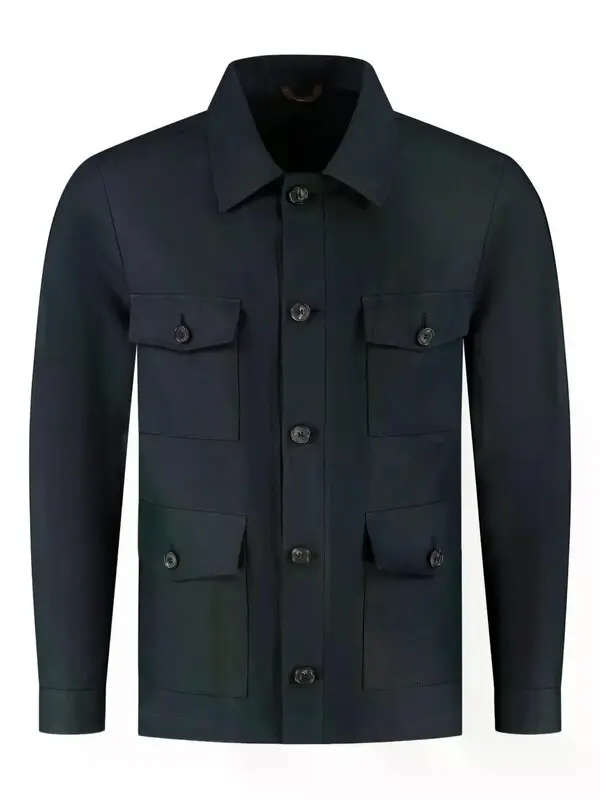 LUIGI BORRELLI Button-fastening Flap-pocket Overshirt