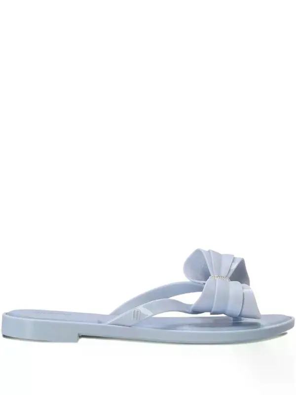 Melissa Slim V Bow-embellished Flip-flops - Blue