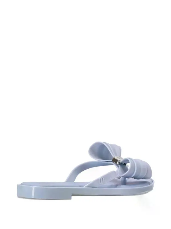 Melissa Slim V Bow-embellished Flip-flops - Blue