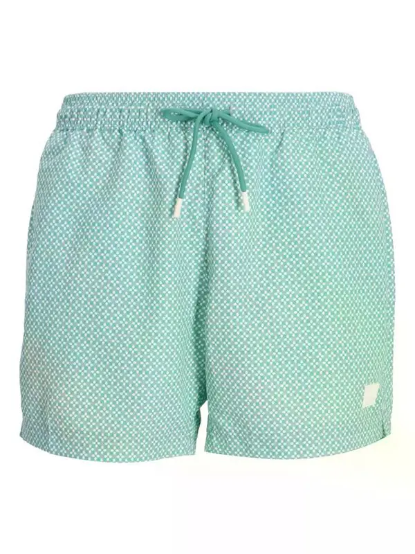 BOSS Patterned Drawstring Shorts - Green