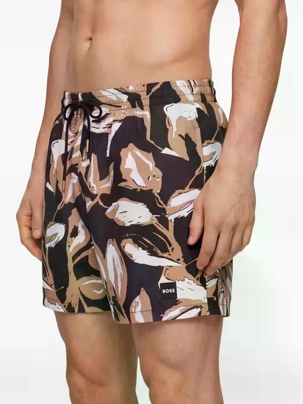 BOSS Floral-print Swim Shorts