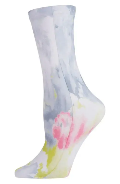 Natori Brushstroke Print Crew Socks - Gray