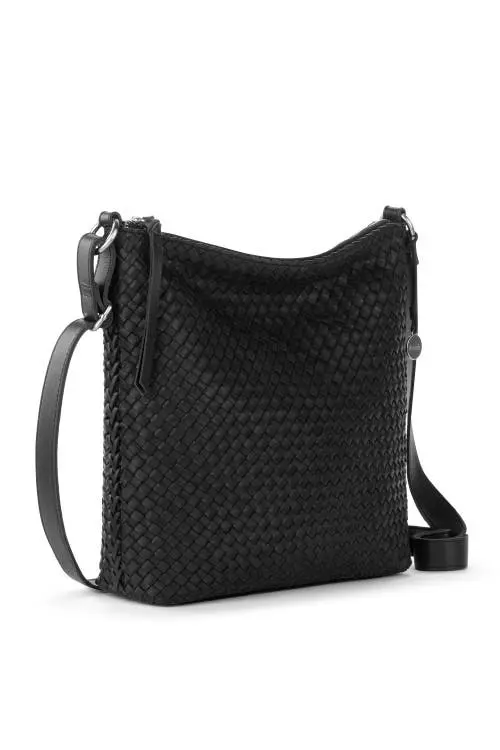 THE SAK Lucia Crossbody Leather Bag - Woven Black