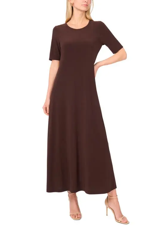 Vince Camuto Short Sleeve Maxi Dress - Chocolate