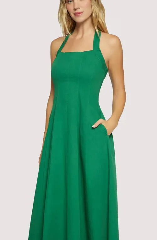 Lost + Wander Portofino Bliss Halter Midi Dress In Forest Green - 61% Off |  Editorialist