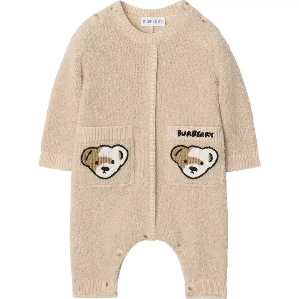 Burberry Thomas Bear Cotton Blend Jumpsuit - Pale Stone