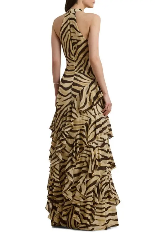 Ralph Lauren Ruffle Printed Gown