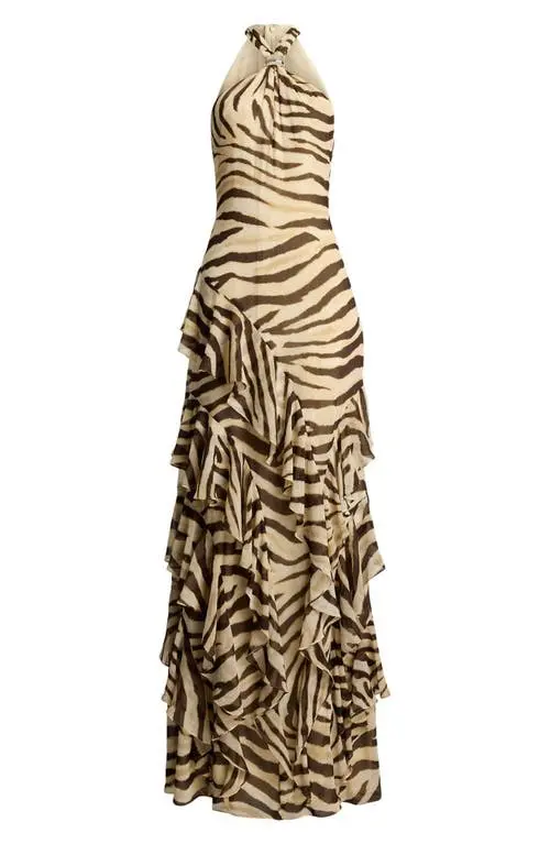 Ralph Lauren Ruffle Printed Gown