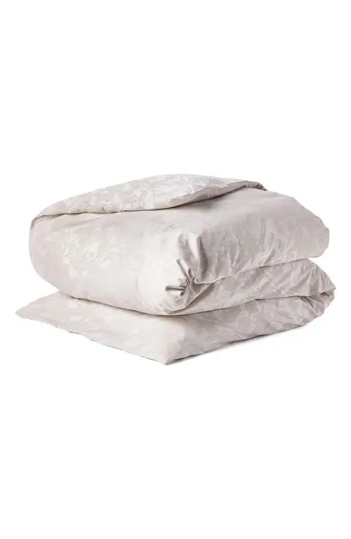 COYUCHI Heritage Jacquard Organic Cotton Duvet Cover - Alpine White W/stone