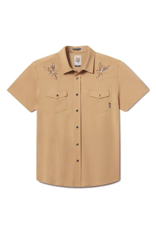 BAJA LLAMA 2 Stingersdissident Western Front Snap Button Up - Brown