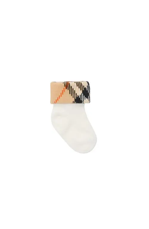 Burberry Two-piece Cotton-blend Socks Set - White/sand Beige