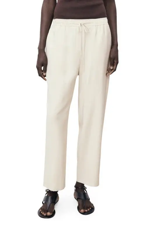 Mango Flowy Drawstring Pants - Beige