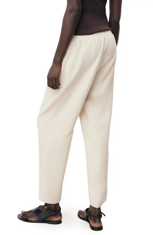 Mango Flowy Drawstring Pants - Beige