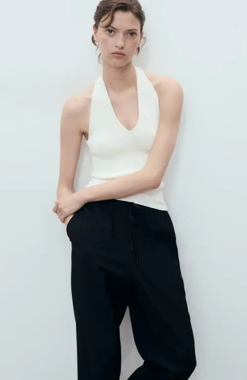 Mango Flowy Drawstring Pants