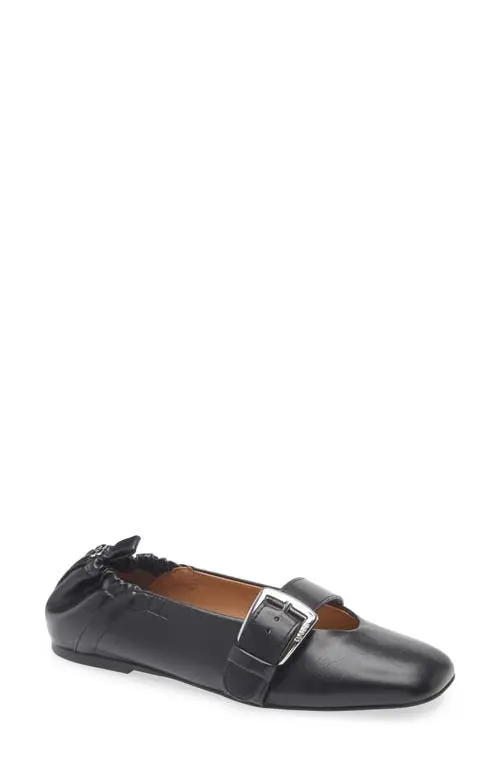 GANNI Mary Jane Ballet Flat - Black
