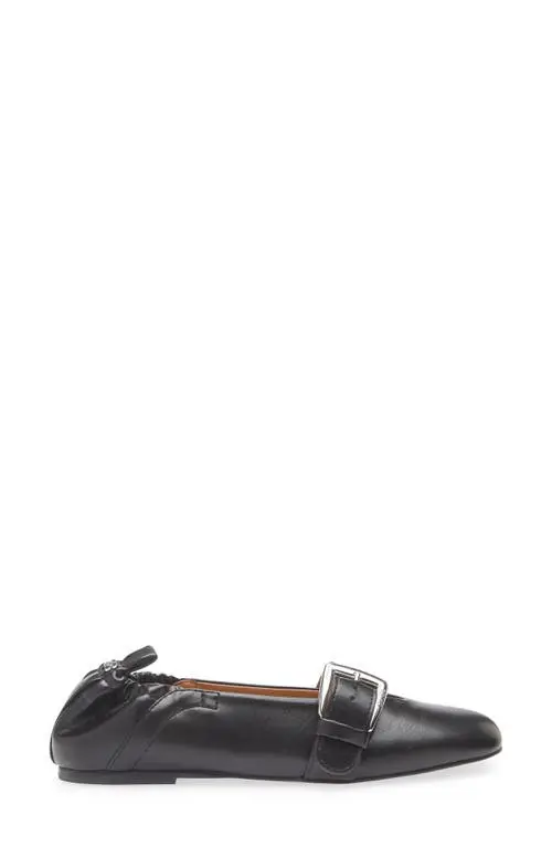 GANNI Mary Jane Ballet Flat - Black