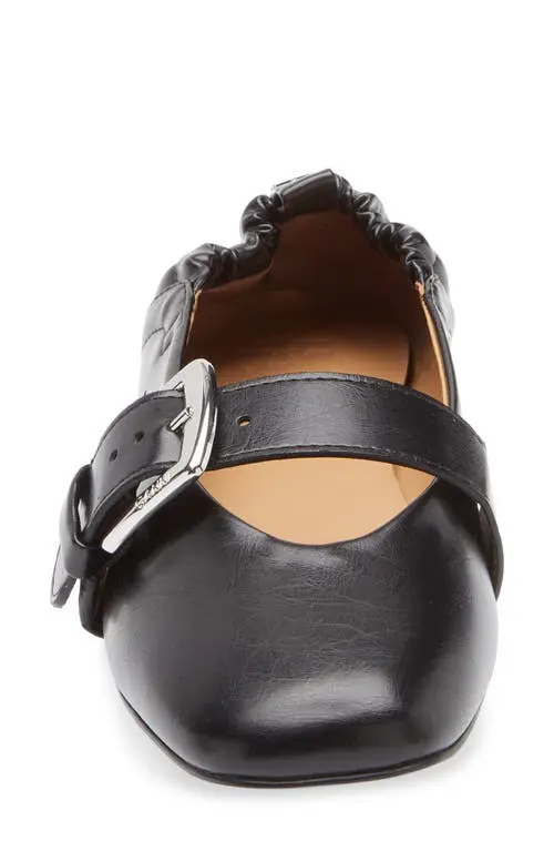 GANNI Mary Jane Ballet Flat - Black