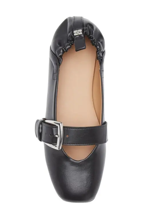 GANNI Mary Jane Ballet Flat - Black