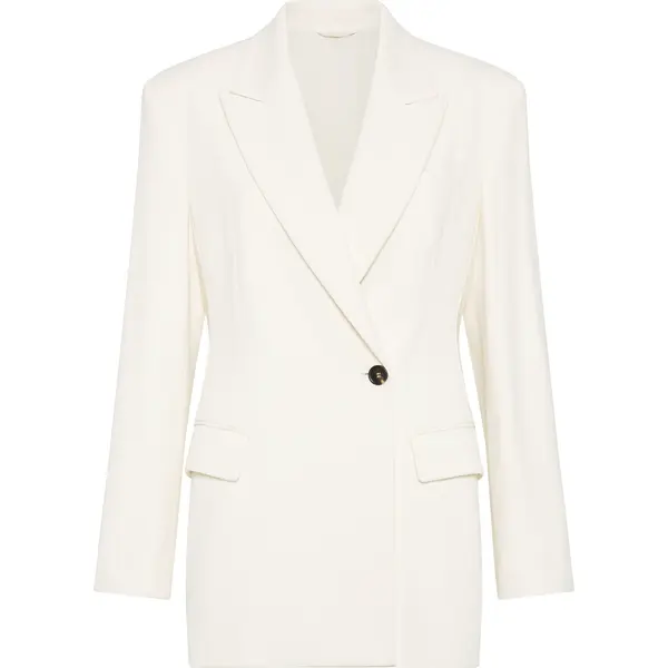 Brunello Cucinelli Couture Twill Blazer - Milk