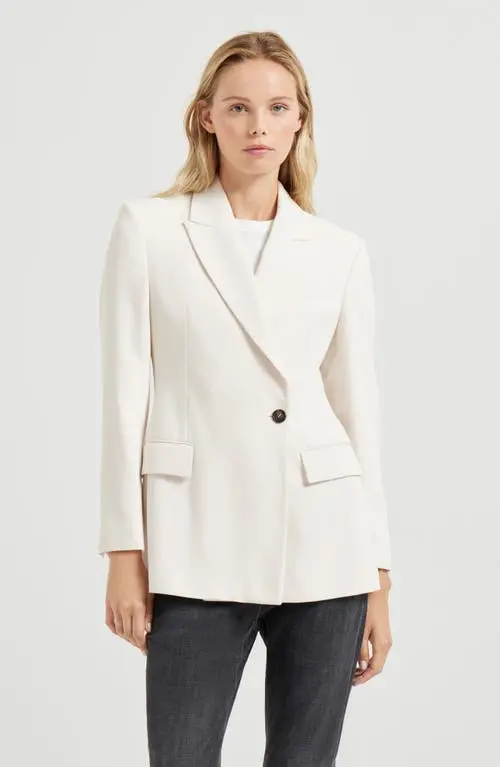 Brunello Cucinelli Couture Twill Blazer - Milk