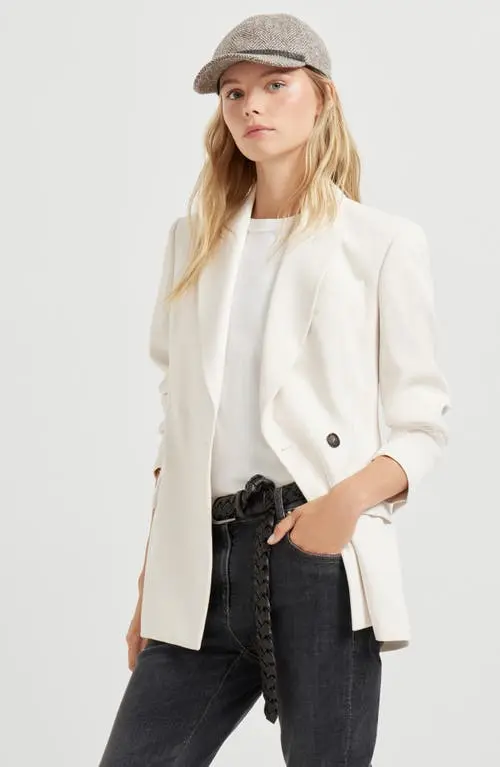 Brunello Cucinelli Couture Twill Blazer - Milk