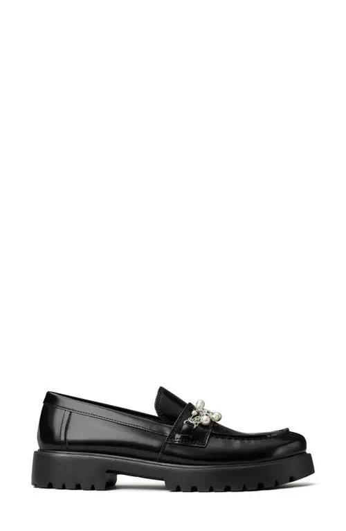 Tory Burch Embellished Lug Sole Loafer
