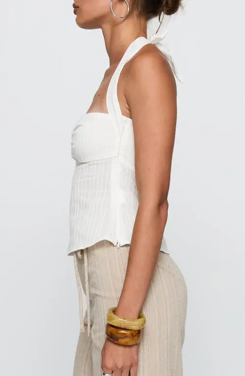 Princess Polly Isabetta Cotton Halter Top - White