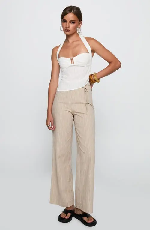 Princess Polly Isabetta Cotton Halter Top - White